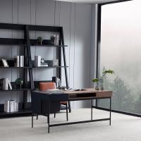 China Walnut Study Computer Desk With Chair Set For Hotel Study Home Office for sale