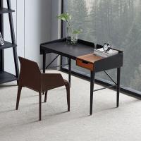 China Saddle Leather Minimalist Design Modern Writing Desk Hotel Bedroom Study Table for sale