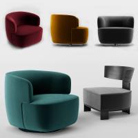 China Elain And Clipper Velvet Armchair Hotel Interior Decor for sale