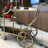 China Commercial Bar Trolley Hotel Restaurant Furniture Metal Venue Mobile Delivery Trolley for sale