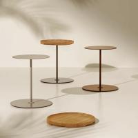 China Plywood Small Side Coffee End Table Wooden Top Steel Base Tables For Lounge for sale