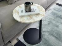 China Flexible C Table Sofa Chair White Marble Finish Iron Base Side Table for sale