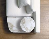 China Flexible C Table Sofa Chair White Marble Finish Iron Base Side Table for sale
