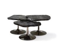 China SUS 304 Irregular Shaped Snowstone Coffee Table Set High End Metal Mirror Base for sale