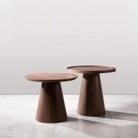 China Creative Walnut Combo Round End Table Original Wood Grain Finish Low Coffee Table for sale