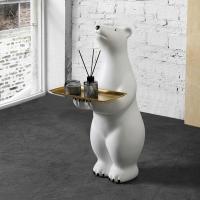 China Creative White Polar Bear Side Table Large Floor Stand Decor With Tea Tray for sale