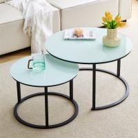 China Modern Low Matt Lacquered Metal Coffee Table Set For Hotel Home Office for sale