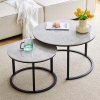 China Modern Low Matt Lacquered Metal Coffee Table Set For Hotel Home Office for sale