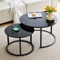 China Modern Low Matt Lacquered Metal Coffee Table Set For Hotel Home Office for sale