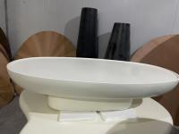 China Black Fiberglass Oval Coffee Table Creative Premium Feeling Shaped High Durability for sale