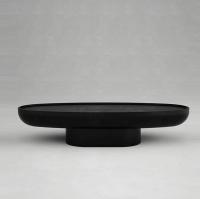 China Black Fiberglass Oval Coffee Table Creative Premium Feeling Shaped High Durability for sale