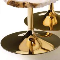 China SUS 304 Irregular Shaped Snowstone Coffee Table Set High End Metal Mirror Base for sale