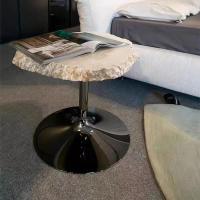 China SUS 304 Irregular Shaped Snowstone Coffee Table Set High End Metal Mirror Base for sale