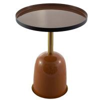 China Fiberglass Painted Base Hotel Coffee Table Round Metal Corner Couch Side Table for sale