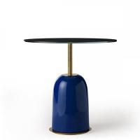 China Fiberglass Painted Base Hotel Coffee Table Round Metal Corner Couch Side Table for sale