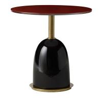 China Fiberglass Painted Base Hotel Coffee Table Round Metal Corner Couch Side Table for sale