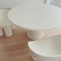 China Art Elephant Legs Hotel Coffee Table Fiberglass Simple Round Dining Table Chairs Set for sale