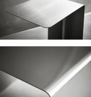 China Stainless Steel C Type Couch Side Table Card Table Removable Desk Side Table for sale