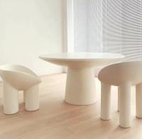 China Art Elephant Legs Hotel Coffee Table Fiberglass Simple Round Dining Table Chairs Set for sale