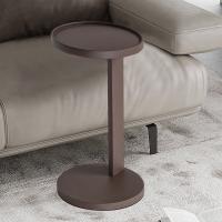 China Antioxidant Hotel Coffee Table Iron With Wooden Top Side Table Rock Plate C Type Couch Side Table for sale