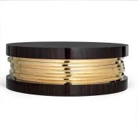 China Bright Gold Creative Lounge Side Table Metal Round Coffee Table For Hotel Office for sale