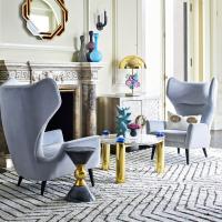 China Art Postmodern Marble Top Round Coffee Table Hotel Stainless Steel Tea Table for sale