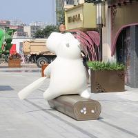 China Sky Street Fiberglass Leisure Bench With Sculpture Ornament Outdoor Commercial Street Park for sale