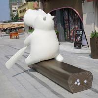 China Sky Street Fiberglass Leisure Bench With Sculpture Ornament Outdoor Commercial Street Park for sale