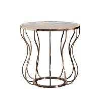 China Golden Metal Corner Table Sofa Side Table Round Glass Table Top Bedside Table for sale