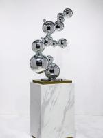 China Bubble Sculpture Modern Quality Metal Mirrored Finish Hotel Corner Console for sale