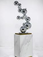 China Bubble Sculpture Modern Quality Metal Mirrored Finish Hotel Corner Console for sale