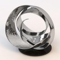 China Stainless Steel Water Ripple Art Sculpture Hotel Leisure Area Design Furniture for sale