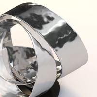 China Stainless Steel Water Ripple Art Sculpture Hotel Leisure Area Design Furniture for sale