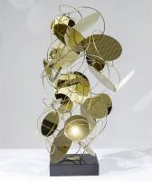 China Sweet Design Modern Luxury Stainless Steel Rose Gold Floor Sculpture For Decor for sale