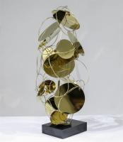 China Sweet Design Modern Luxury Stainless Steel Rose Gold Floor Sculpture For Decor for sale