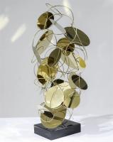 China Sweet Design Modern Luxury Stainless Steel Rose Gold Floor Sculpture For Decor for sale