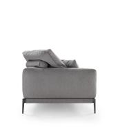 China Hotel Office L-Shape Corner Long Sofa High Quality Linen Black Iron Feet Sofa for sale