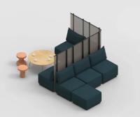 China Aesthetic Interior Sectional Fabric Sofa With Integrated Magazine Rack for sale