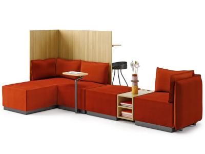 China Aesthetic Interior Sectional Fabric Sofa With Integrated Magazine Rack for sale