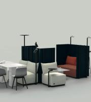 China Aesthetic Interior Sectional Fabric Sofa With Integrated Magazine Rack for sale
