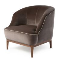 China Custom Star Hotel Guest Exclusive Armchair With Fabric Option And Wood Legs for sale