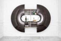 China Premium Grey Wall Mounted Bar Wine Cabinet Automatic Wall Hanging Decoration for sale