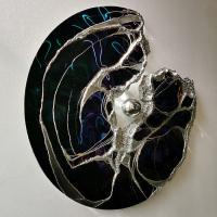 China Metal Round Wall Object Mirror Decoration Unique Interior Welding Design for sale