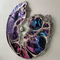 China Metal Round Wall Object Mirror Decoration Unique Interior Welding Design for sale