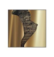 China Custom Golden Premium Square Wall Art Hotel Entryway Metal Decor Painting Mural for sale