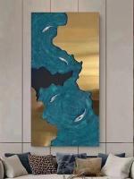 China Hand Painted Rust Texture Wall Piece 3d High Light Luxury Modern Interior Painting for sale
