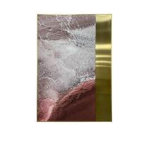 China Stainless Steel Sandstone Painting Entryway Hanging Painting For Luxury Spaces for sale