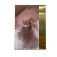China Stainless Steel Sandstone Painting Entryway Hanging Painting For Luxury Spaces for sale