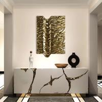 China Premium 304 316 SS Plating Water Ripple Wall Art Decor For Modern Star Hotel Lobby for sale