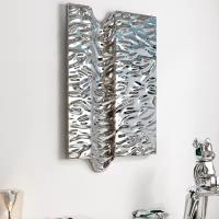 China Premium 304 316 SS Plating Water Ripple Wall Art Decor For Modern Star Hotel Lobby for sale